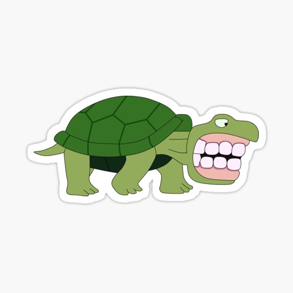 "The Turtle with Grampa's Teeth" Sticker for Sale by Zaydskate | Redbubble