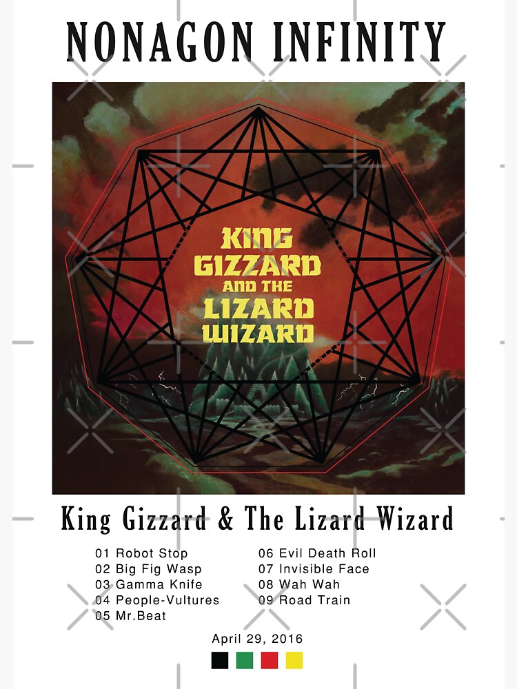 "King Gizzard and The Lizard Wizard Nonagon Infinity Poster" Sticker ...