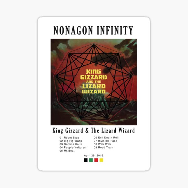 "King Gizzard and The Lizard Wizard Nonagon Infinity Poster" Sticker ...