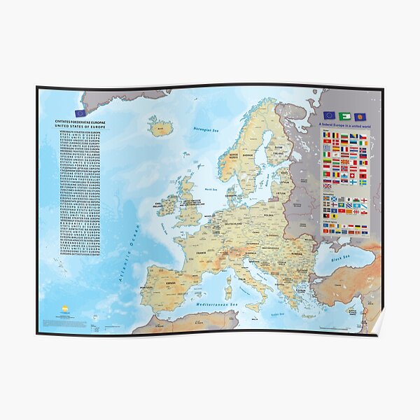 ""United States of Europe": Map of federal Europe (simple version ...
