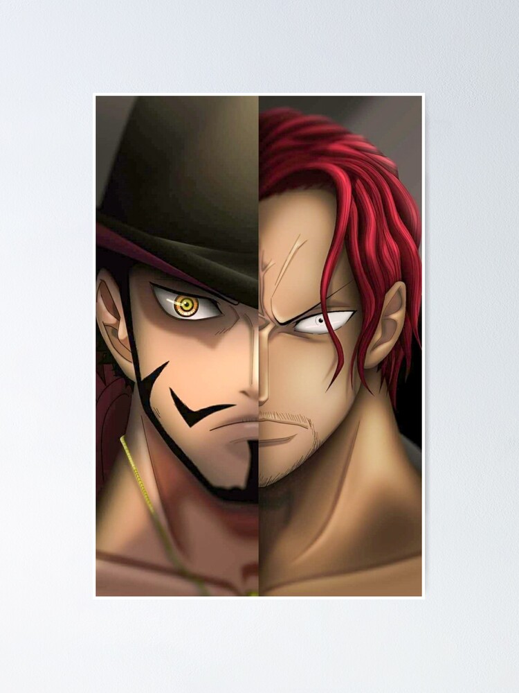 "Red hair vs mihawk haweye" Poster by Otakugeneration | Redbubble