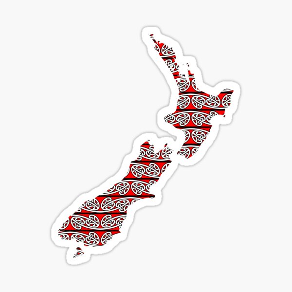 "Kowhaiwhai Pattern, Mangopare, Version 5, Red" Sticker by Kiwidom ...