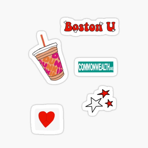 "basic boston u sticker pack" Sticker by CAROLINEGOLDMAN | Redbubble