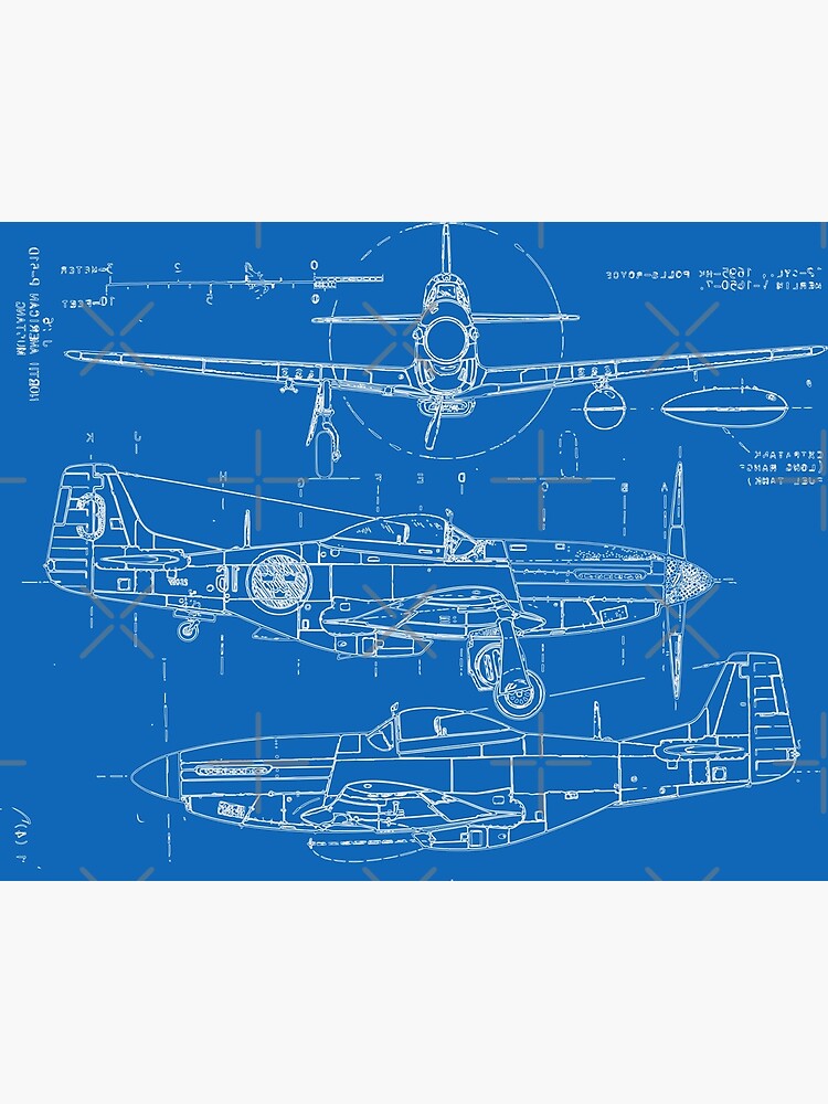 "P-51 Concept Blueprints" Art Print by DarkHorseDesign | Redbubble
