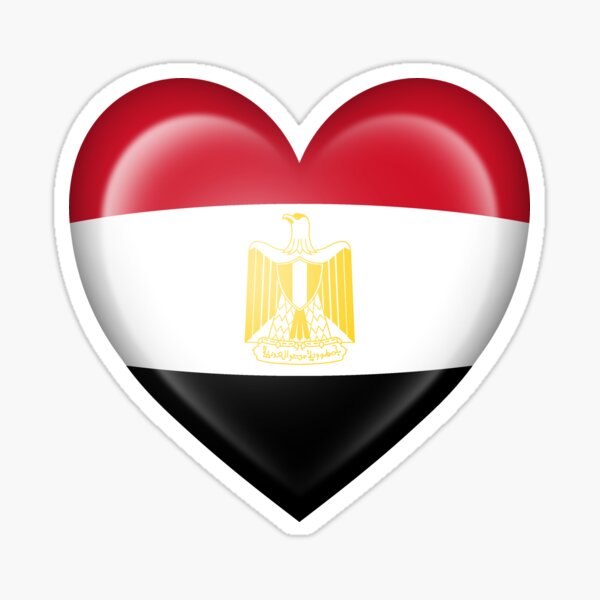 "Egyptian Heart Flag" Sticker for Sale by JeffBartels | Redbubble
