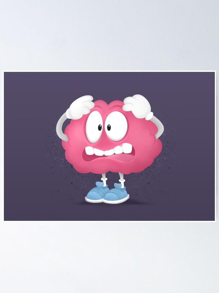 "Scared brain illustration - T-shirt design" Poster by TomWillemen ...