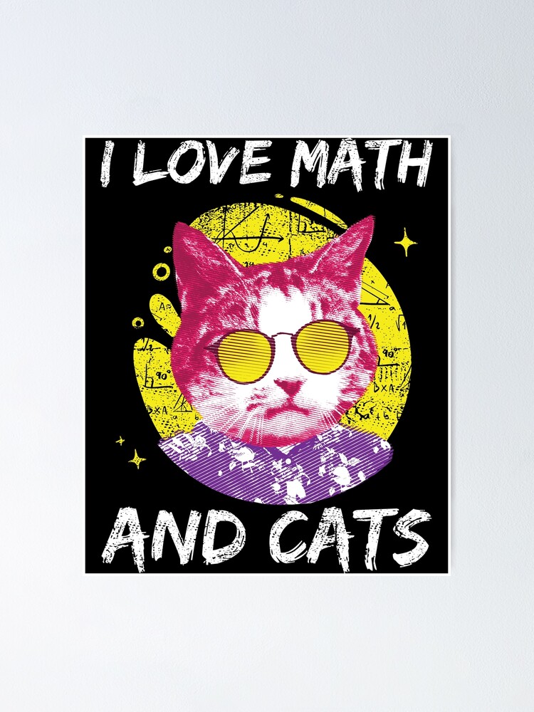 Póster «Math Kitty Cat Amo las matemáticas y los gatos Matemáticas ...