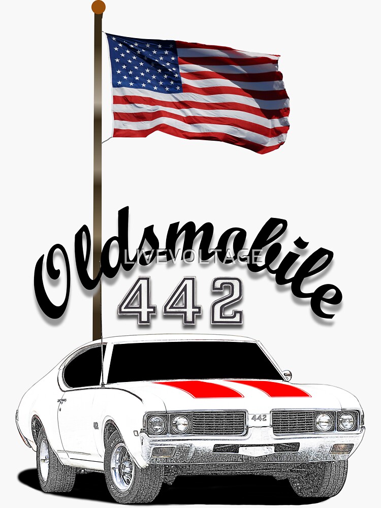 "OLDSMOBILE 442" Sticker for Sale by LIVEVOLTAGE | Redbubble
