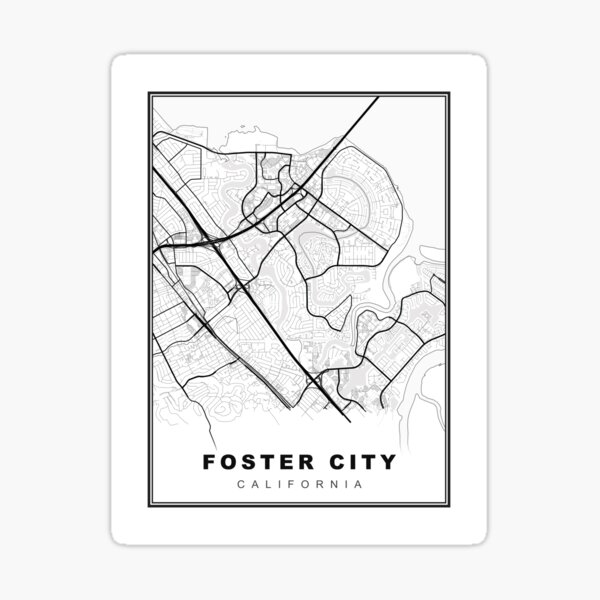 "Foster City Map" Sticker for Sale by sibudas | Redbubble
