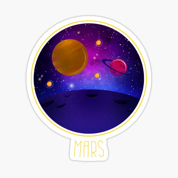 "Mars" Sticker for Sale by Gamo-Tees | Redbubble