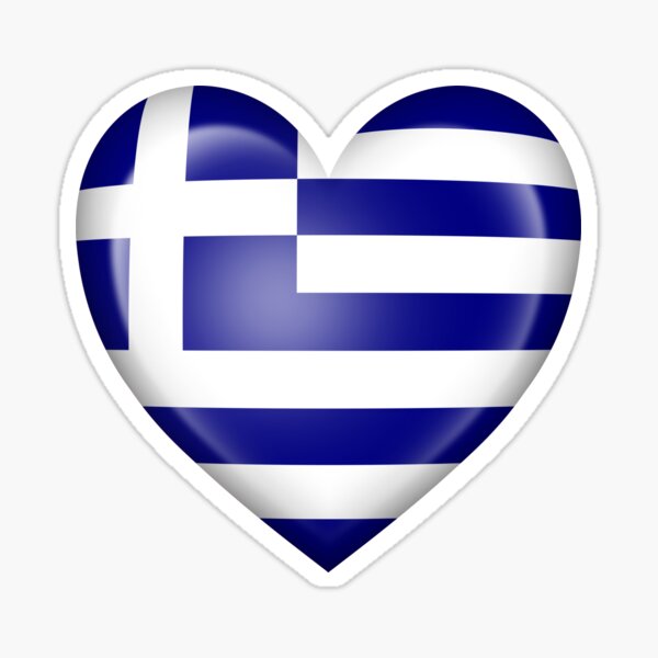 "Greek Heart Flag" Sticker for Sale by JeffBartels | Redbubble