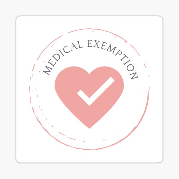 "Medical Exemption" Sticker for Sale by anitaalpha | Redbubble