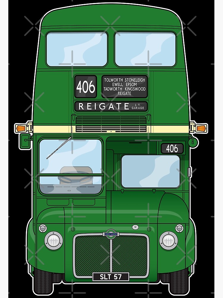 "Vintage Prototype London Routemaster Bus RM2 SLT57 Illustration ...