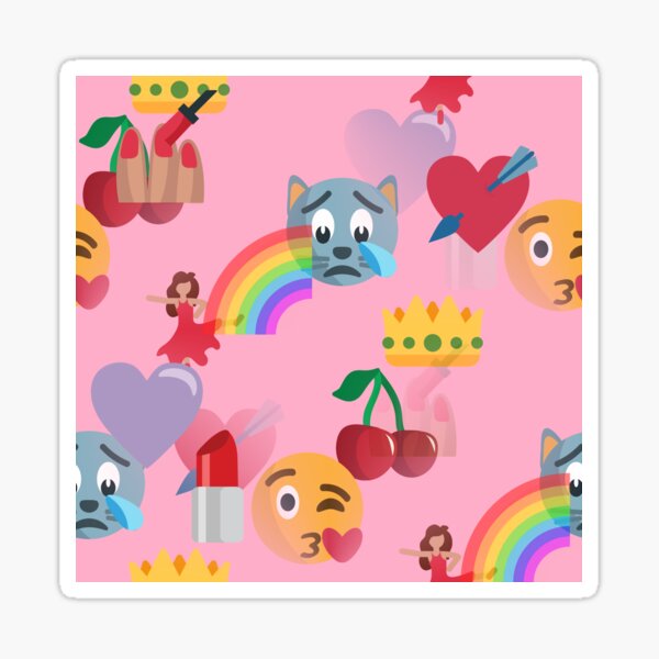 "girly pink emoji" Sticker by gossiprag | Redbubble