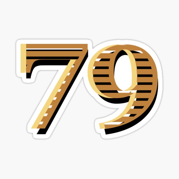 "Gold Number 79 Seventy-nine" Sticker for Sale by Kiwwwi | Redbubble