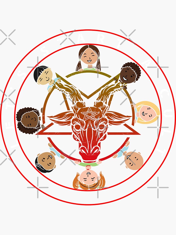 "let's start a cult shirt Grunge Goth Satan Emo Pentagram" Sticker for ...