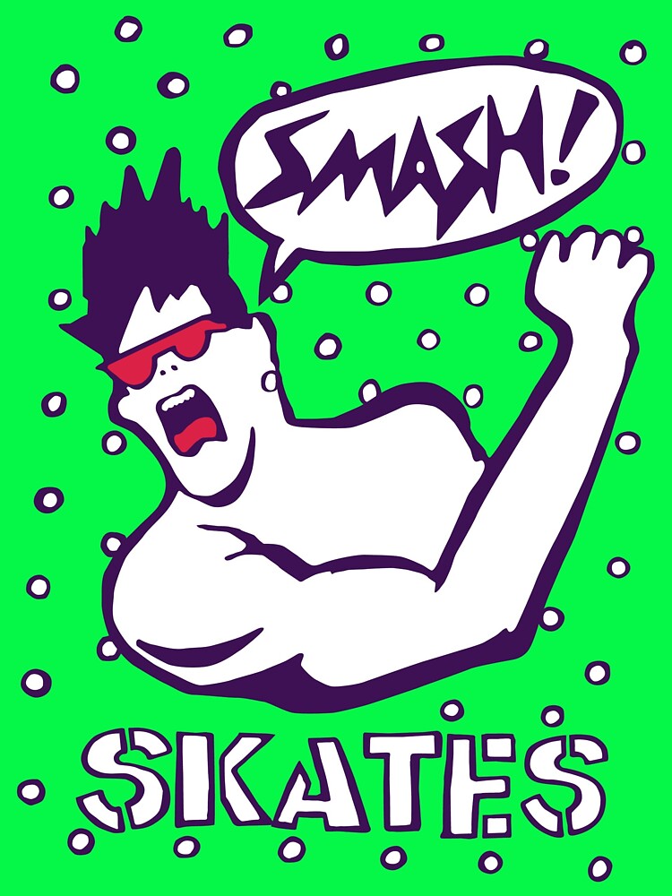 "Smash Skates Thrashin'" Sticker for Sale by nostunts | Redbubble