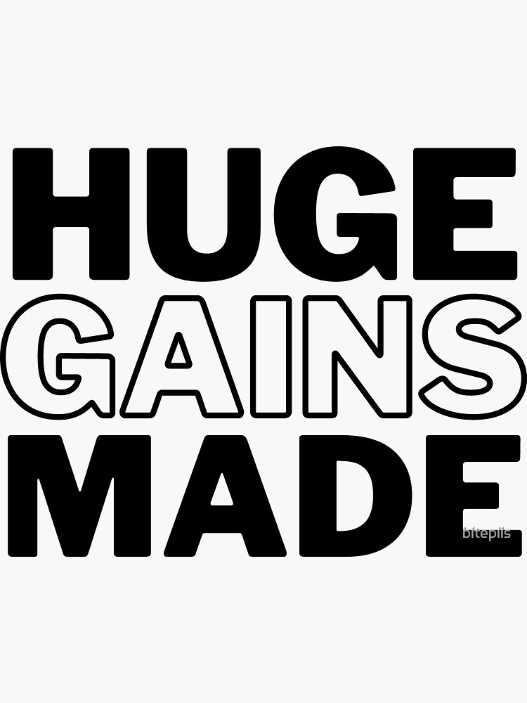 "Huge gains logo for gym junkies " Sticker by biteplis | Redbubble
