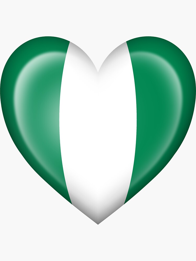 "Nigerian Heart Flag" Sticker for Sale by JeffBartels | Redbubble