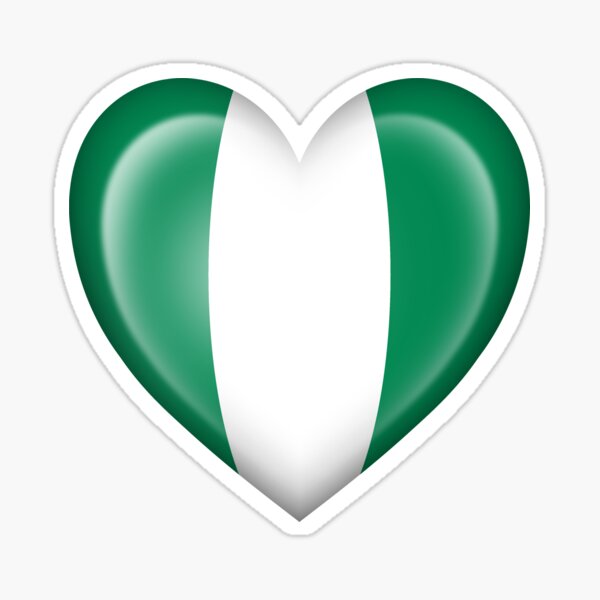 "Nigerian Heart Flag" Sticker for Sale by JeffBartels | Redbubble