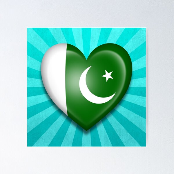 "Pakistani Heart Flag" Poster for Sale by Jeff Bartels | Redbubble