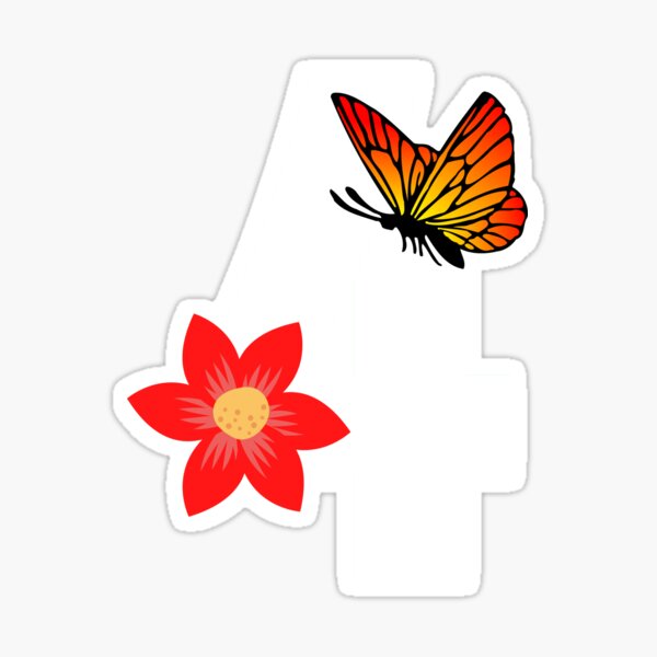 "Number 4" Sticker by ClickBuyEnjoy | Redbubble