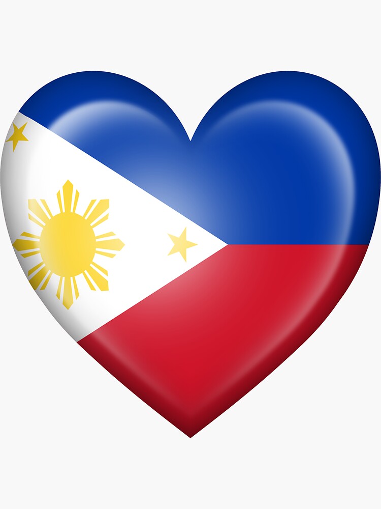 "Filipino Heart Flag" Sticker for Sale by JeffBartels | Redbubble