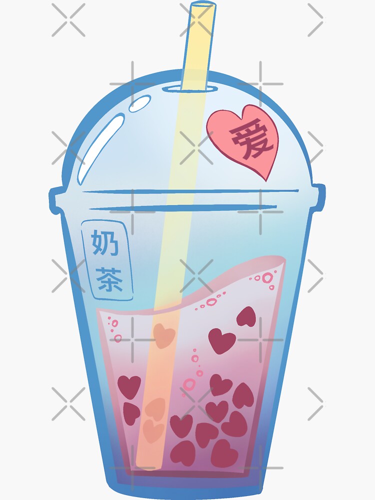 "Heart Shaped Boba Tea " Sticker for Sale by StudioShearling | Redbubble