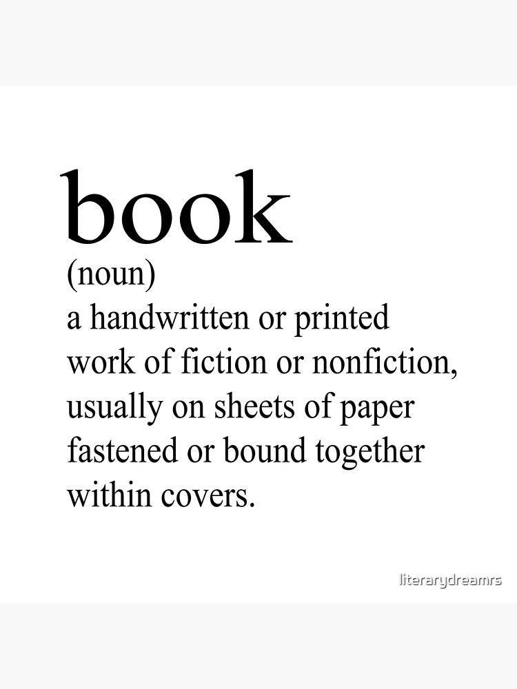 "Book Definition" Poster for Sale by literarydreamrs | Redbubble