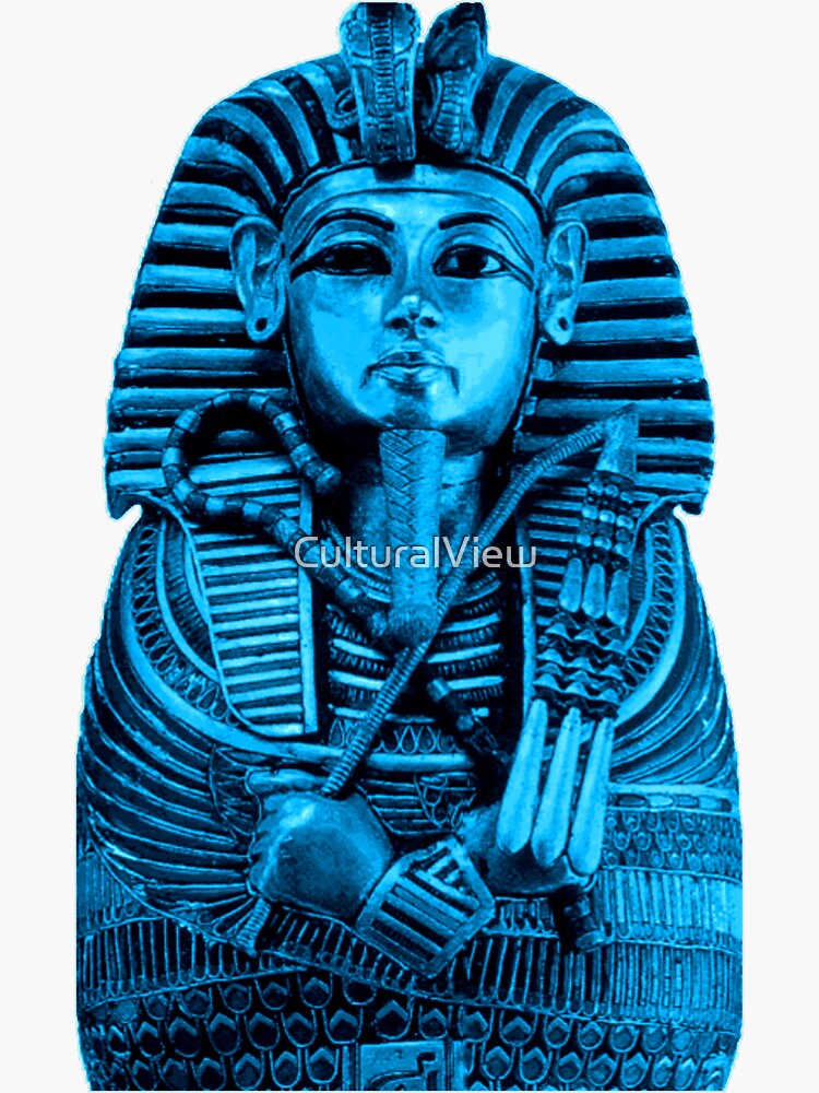 "King Tut in Blue" Sticker by CulturalView | Redbubble