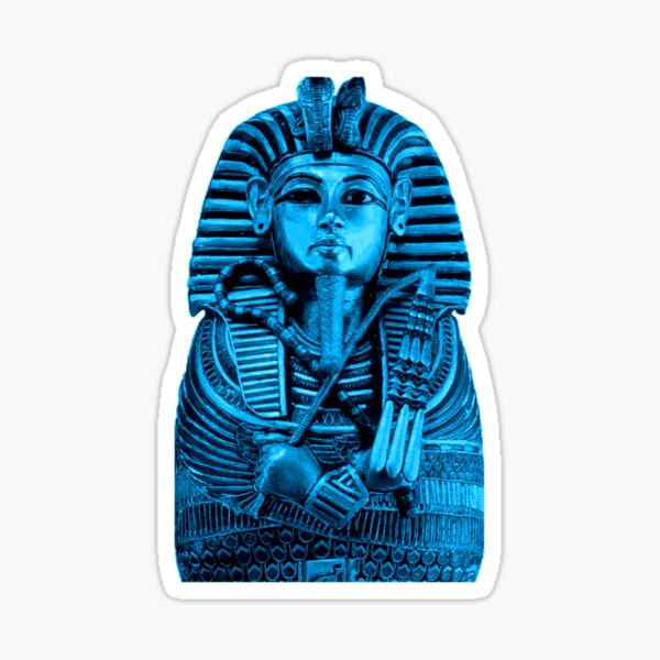 "King Tut in Blue" Sticker by CulturalView | Redbubble