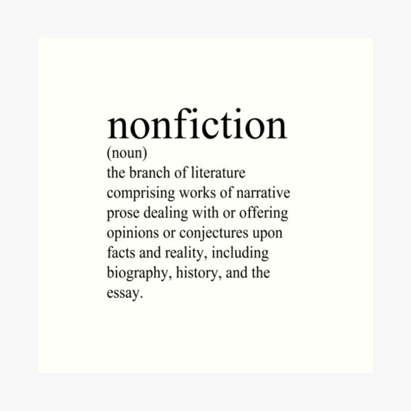 "Non-Fiction Definition" Art Print by literarydreamrs | Redbubble