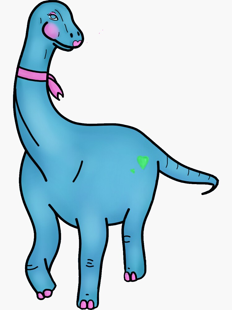 "Brachiossauros dino diva " Sticker by art-by-patricia | Redbubble