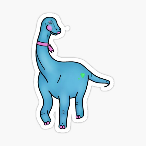 "Brachiossauros dino diva " Sticker by art-by-patricia | Redbubble