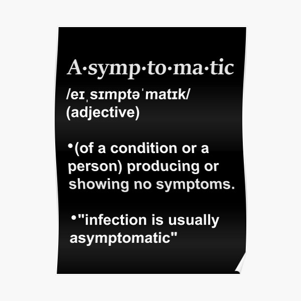 "Asymptomatic Definition" Poster by hockeng | Redbubble