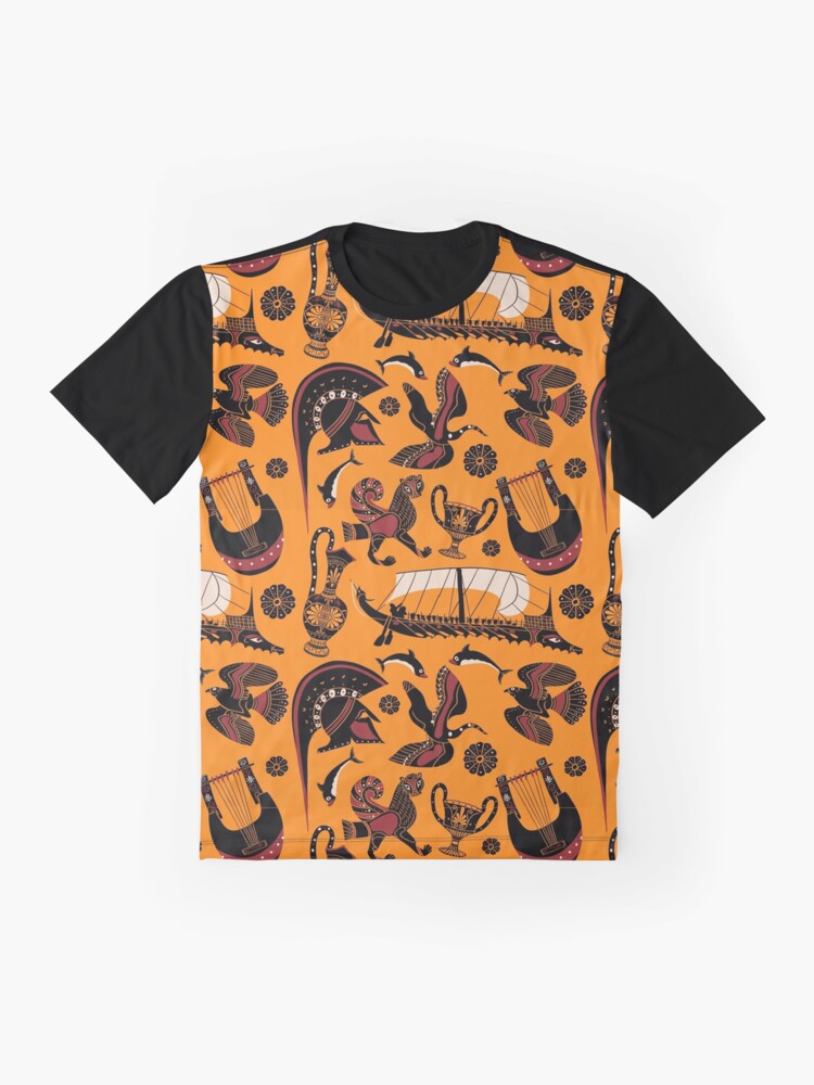 "Ancient Greek Black Figure Pottery Pattern" Graphic T-Shirt for Sale ...