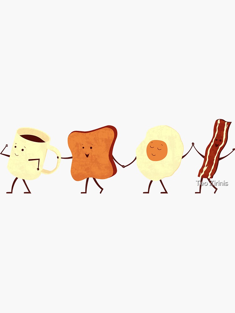"Let's All Go And Have Breakfast" Sticker for Sale by theodorezirinis ...