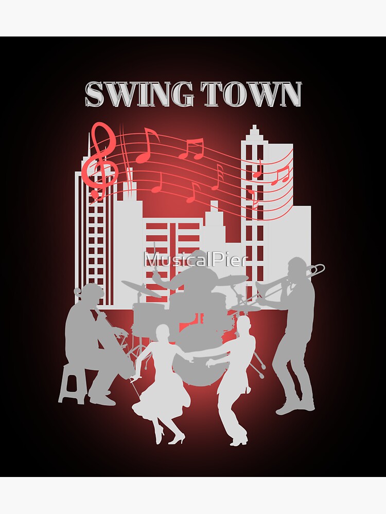 "Swing Town" Sticker for Sale by MusicalPier | Redbubble