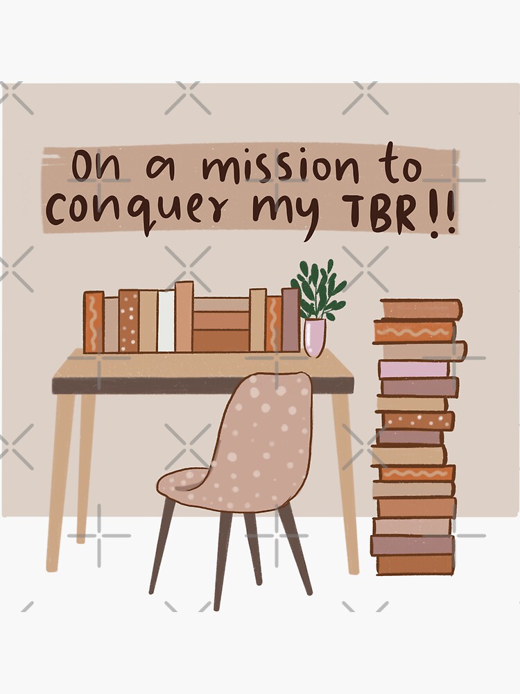 "TBR // stack of books " Sticker for Sale by owlcreates | Redbubble