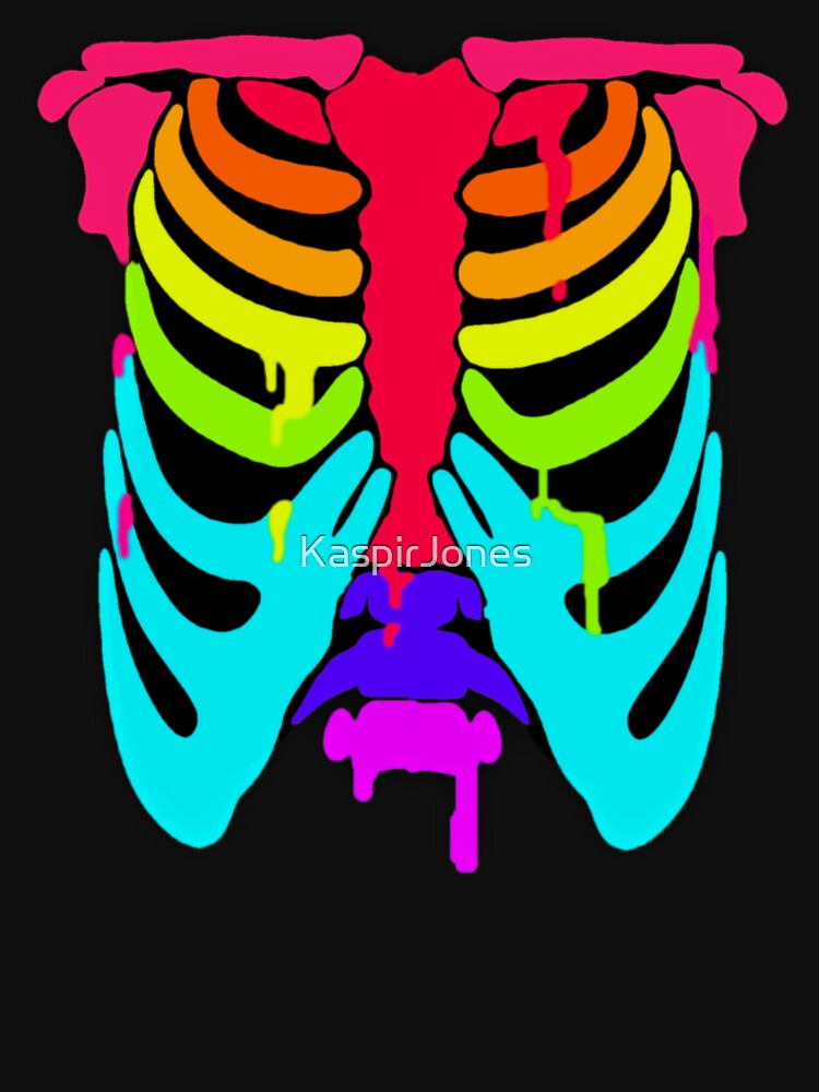"Rainbow Zombie Rib Cage" T-shirt for Sale by KaspirJones | Redbubble ...