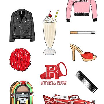 "Grease stuff" Sticker by laraperez | Redbubble