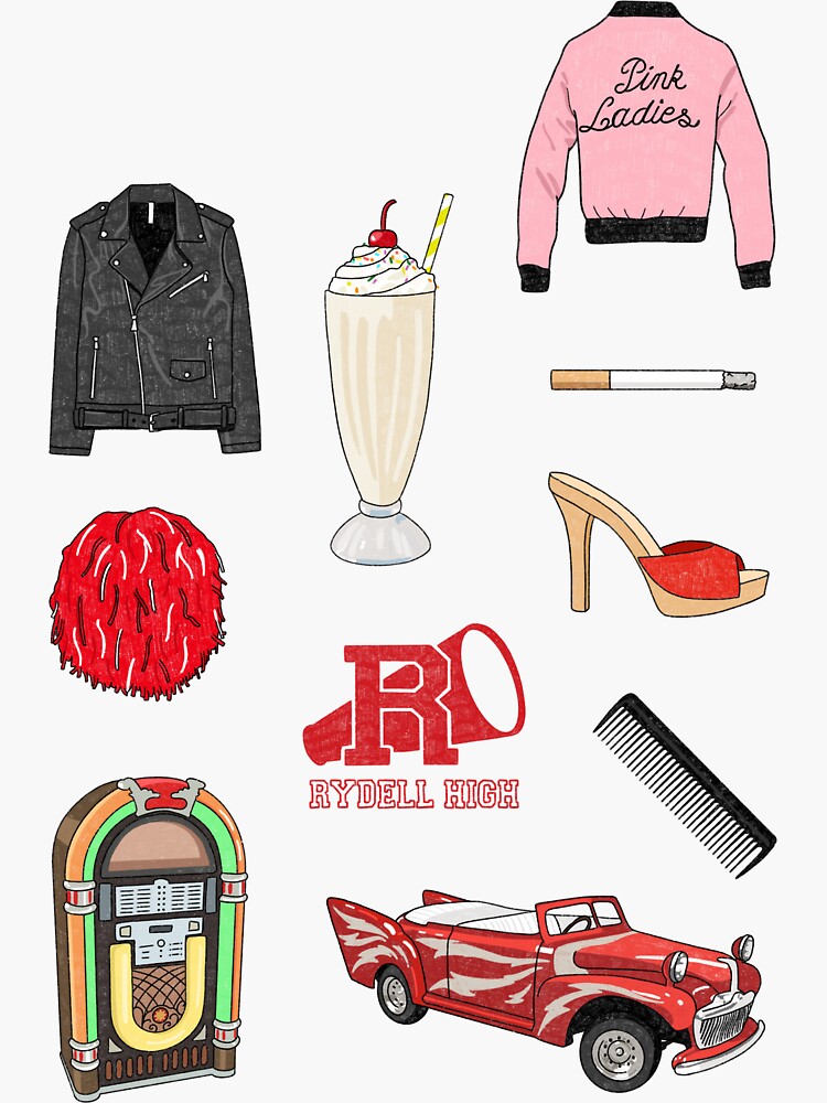 "Grease stuff" Sticker by laraperez | Redbubble