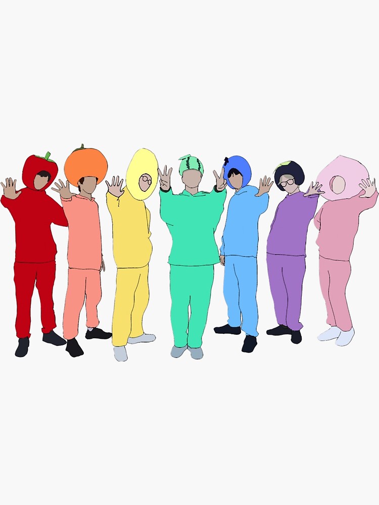 "Enhypen fruit outfit group" Sticker for Sale by hanbincookies | Redbubble