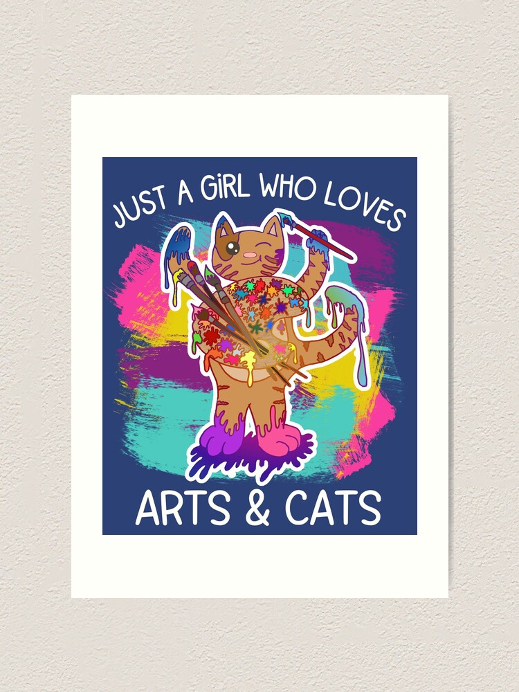 "Cat Arts & Crafts Funny Painting Meme " Art Print by kiwi91 | Redbubble