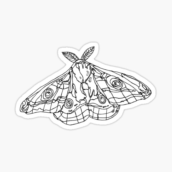 "hawk moth line art pattern design" Sticker for Sale by Janckevannwyk ...