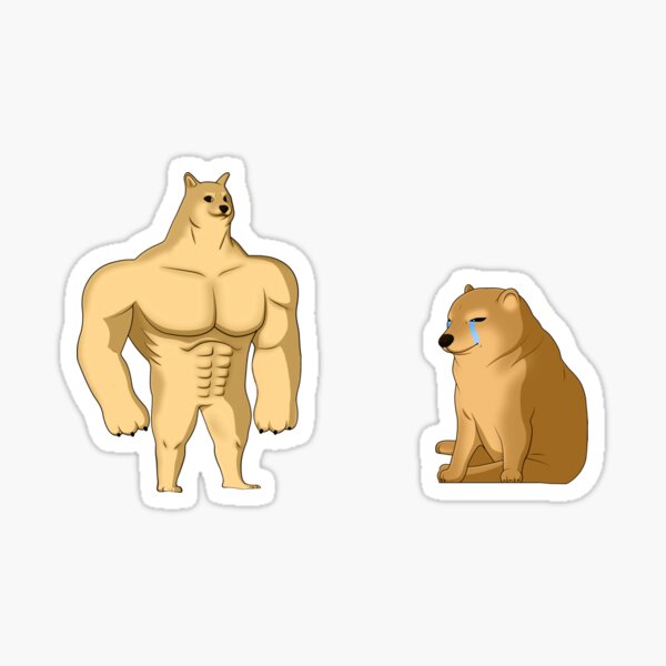 Pegatina «Doge y cheems arte vectorial» de Ghais | Redbubble