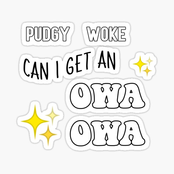 "PUDGY - OWA OWA" Sticker for Sale by carriejng | Redbubble