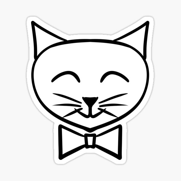 "simplified fancy cat" Sticker by hugostoneart | Redbubble