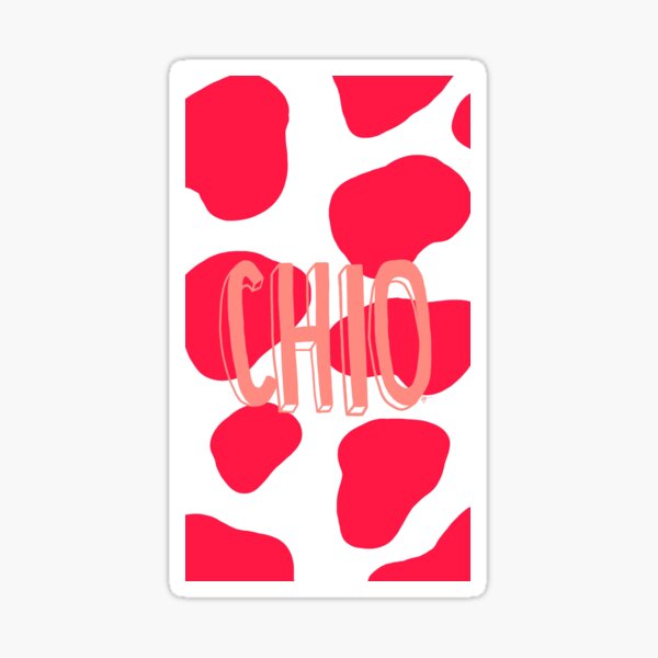 "CHIO Red/Dusty Pink Cow Print " Sticker for Sale by aehvball | Redbubble