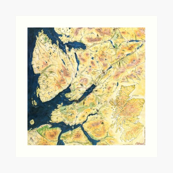 "lochcarron & wester Ross Map" Art Print for Sale by balnacra | Redbubble